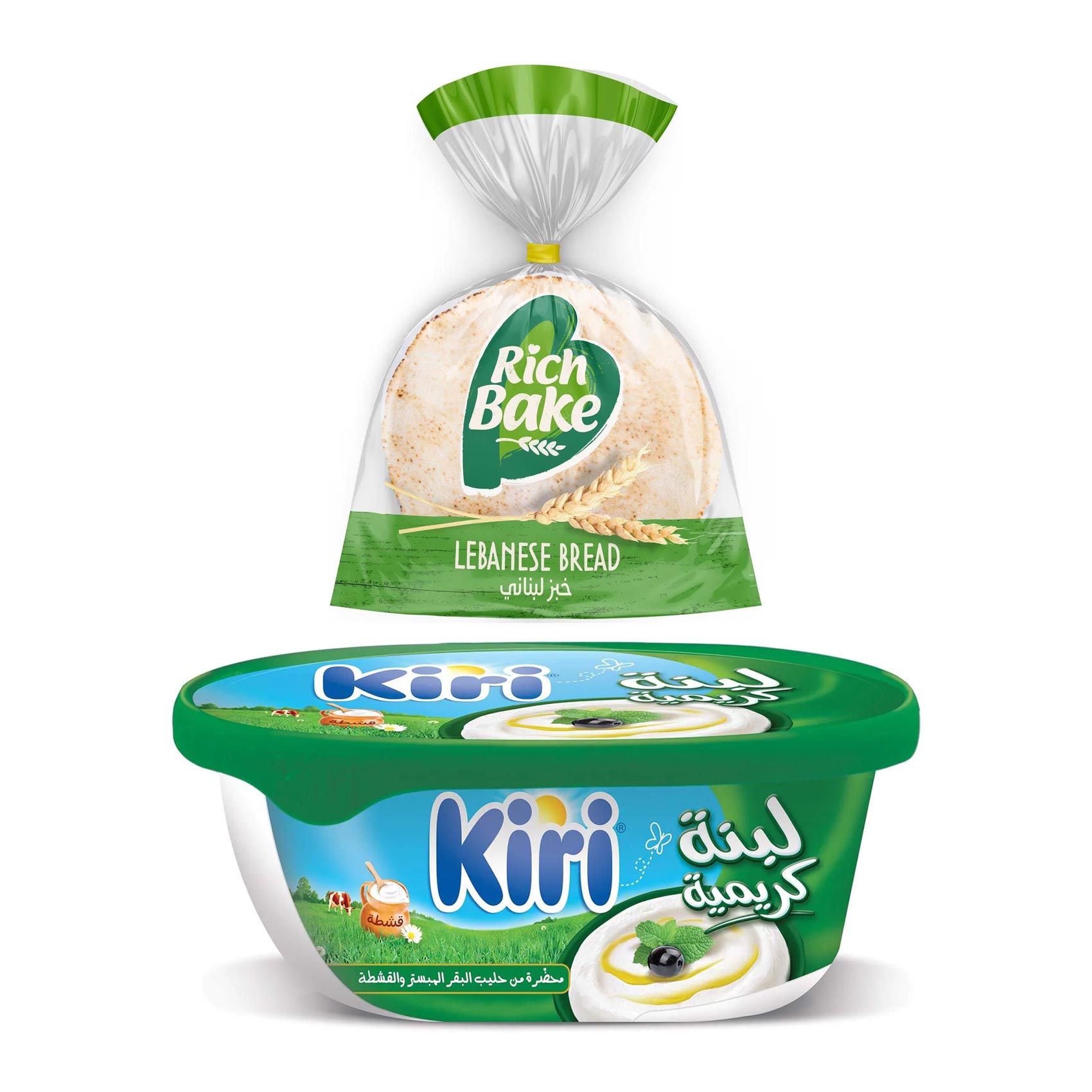 Buy Kiri Labneh Cheese - 200g with Richbake Lebanese Bread - 185g ...