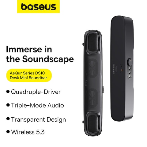 تسوق Baseus Desk Mini Soundbar Speaker Bluetooth 5.3 Triple-Mode Audio ...