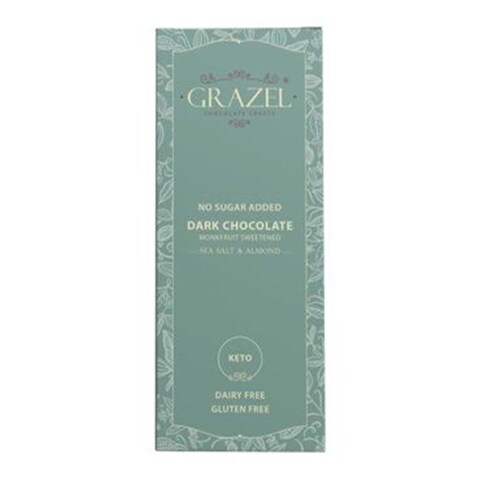 Grazel Sugar Free Dark Chocolate with Sea Salt and Almond - 35 gram ...