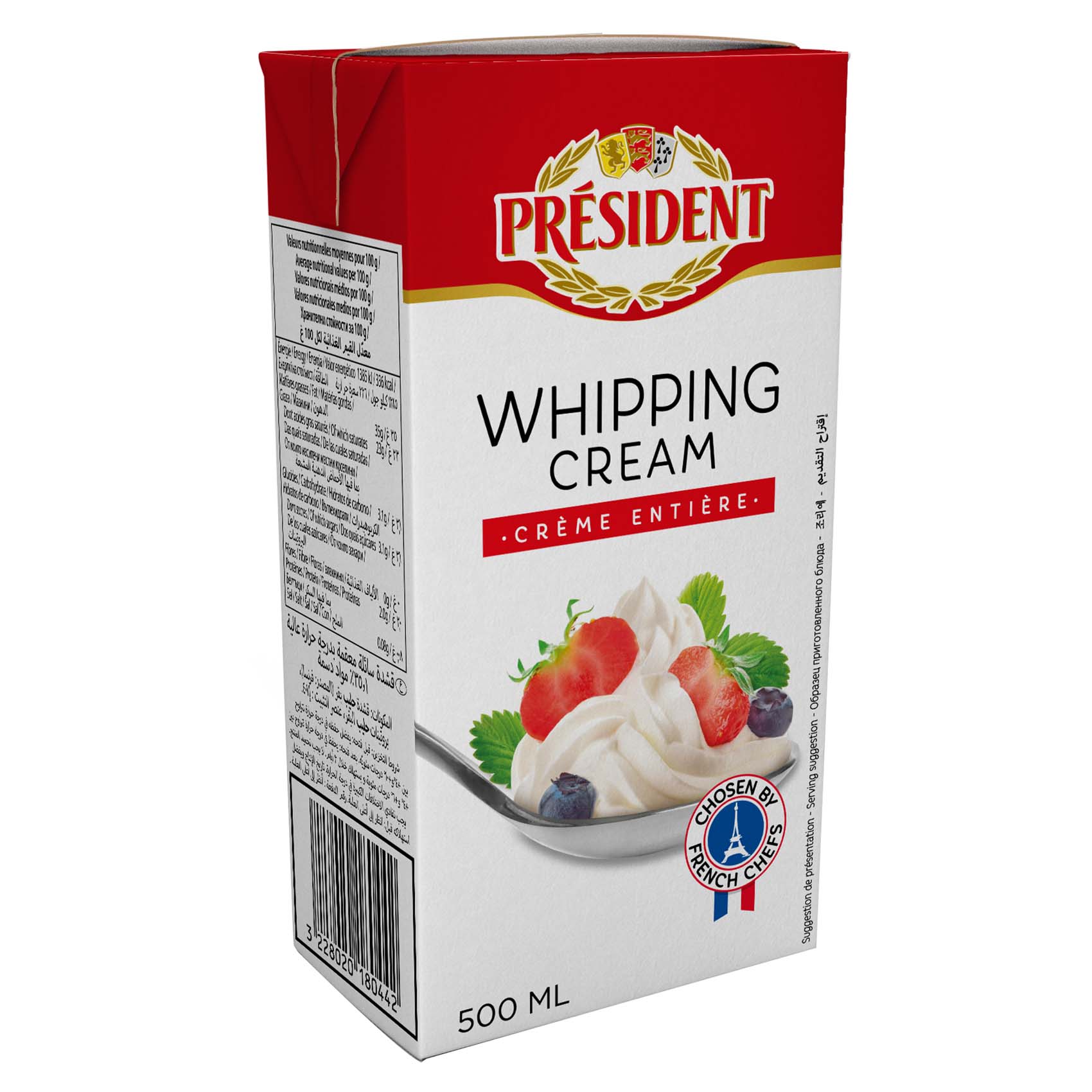 Buy President UHT Whipping Cream 500ml Online | Carrefour KSA