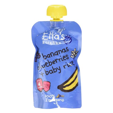 Buy Ellas Kitchen Banana And Blueberries Baby Rice Food Puree 120G ...