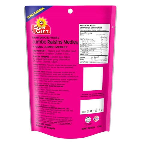Buy Tong Garden Sun Gift Jumbo Raisins Medley 100g Online | Carrefour Kenya