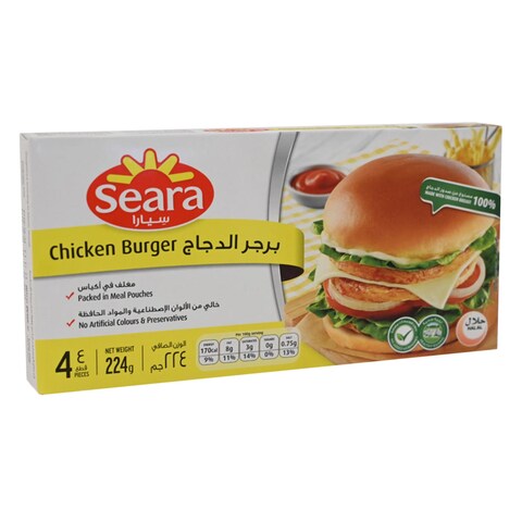 Seara Unbreaded Chicken Burger 224g price in Kuwait | Carrefour Kuwait ...