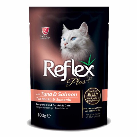 Buy Reflex Plus Tuna And Salmon Adult Cat Food 100g Online | Carrefour ...