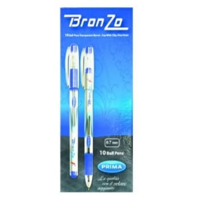 Buy Prima Bronzo Ball Pen Set - 10 Pens - Blue Online | Carrefour Egypt