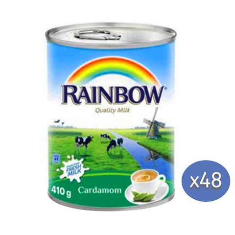 Rainbow Cardamom Evaporated Milk 410g Pack of 48 price in UAE ...