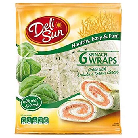 Delisun Tortilla With Spinach 360 Gram 6 Wraps Online | Carrefour Jordan