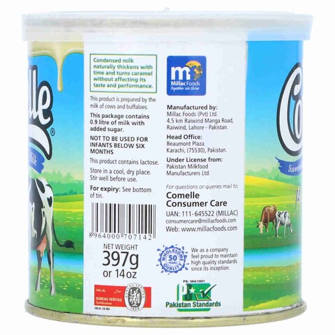 Buy Comelle Sweetened Condensed Milk 397 gr Online | Carrefour Pakistan