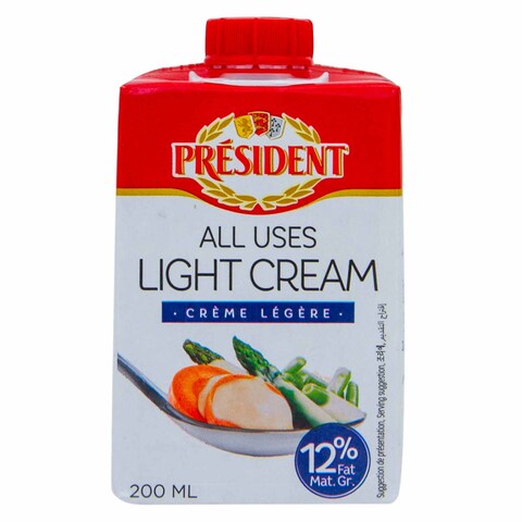 Buy President All Uses Light Cooking Cream 200ml Online | Carrefour Lebanon