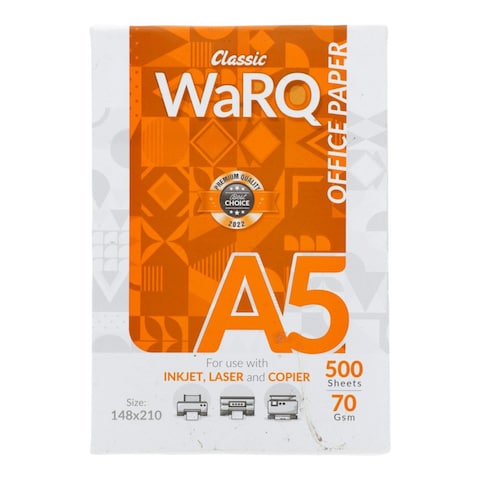 Buy Classic Warq A5 148 x 210 Office Paper 500 Sheets Online ...