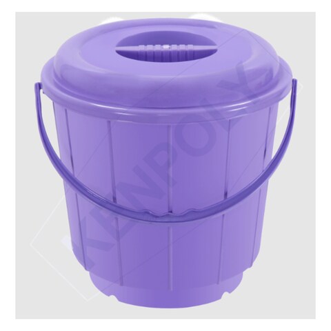 Buy Kenpoly Stripe Bucket With Lid 8L Online | Carrefour Kenya
