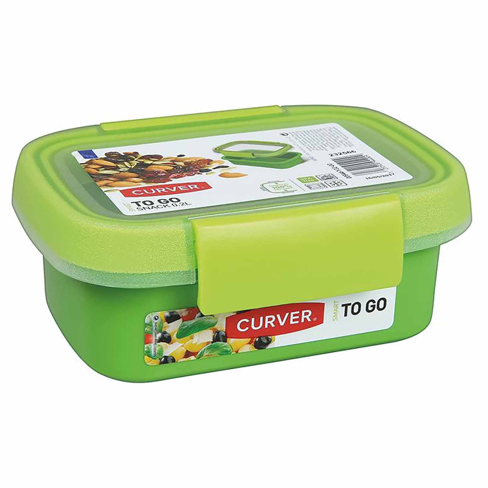 Buy Curver Smart to Go Rectangular Lunch Box - 0.2 Liter - Green Online ...