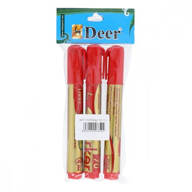 Buy Deer Permanent Marker Refilable 70 Red 3 Pcs Online | Carrefour ...