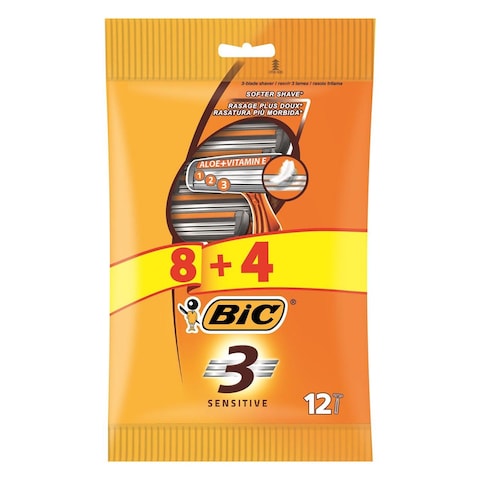 Bic 3 Sensitive Razor Orange 12 Razors price in UAE | Carrefour UAE ...
