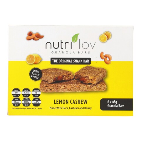 Buy Nutri Lov Granola Bars Lemon Cashew 6 x 45 gr Granola Bars Online ...