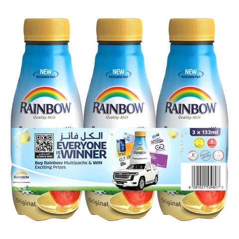 Rainbow Original Evaporated Milk 133ml Pack of 3 price in UAE ...