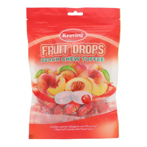Buy Kraving Fruit Drops Peach Chew Toffee 100 gr Online | Carrefour Pakistan