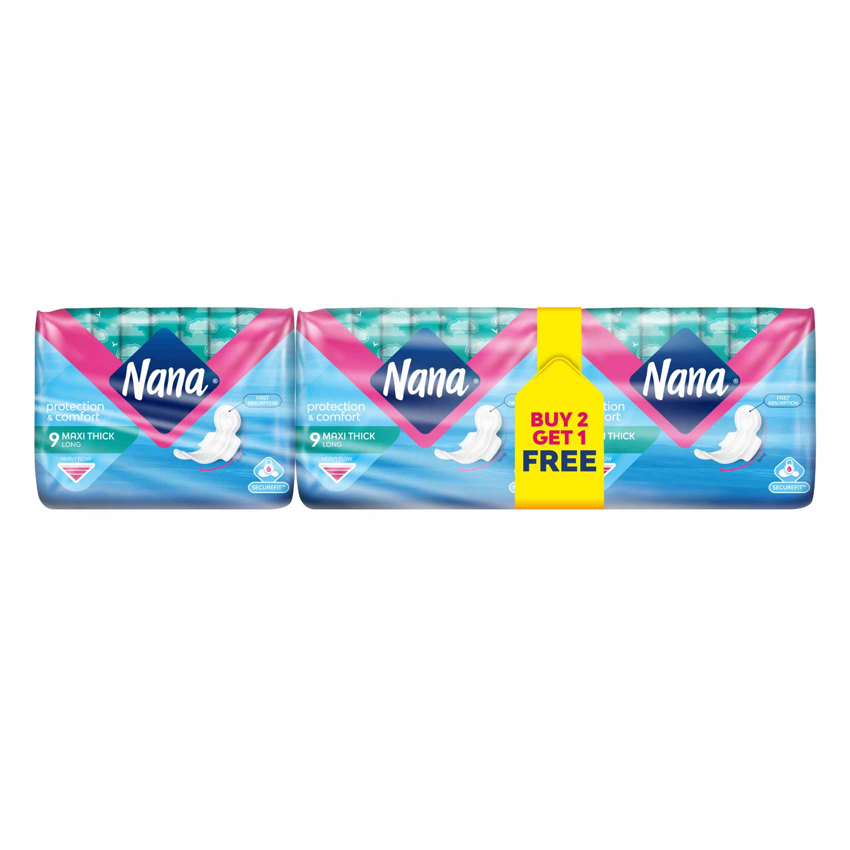 Buy Nana Maxi Thick 9 Pads 2+1Free Online | Carrefour Lebanon