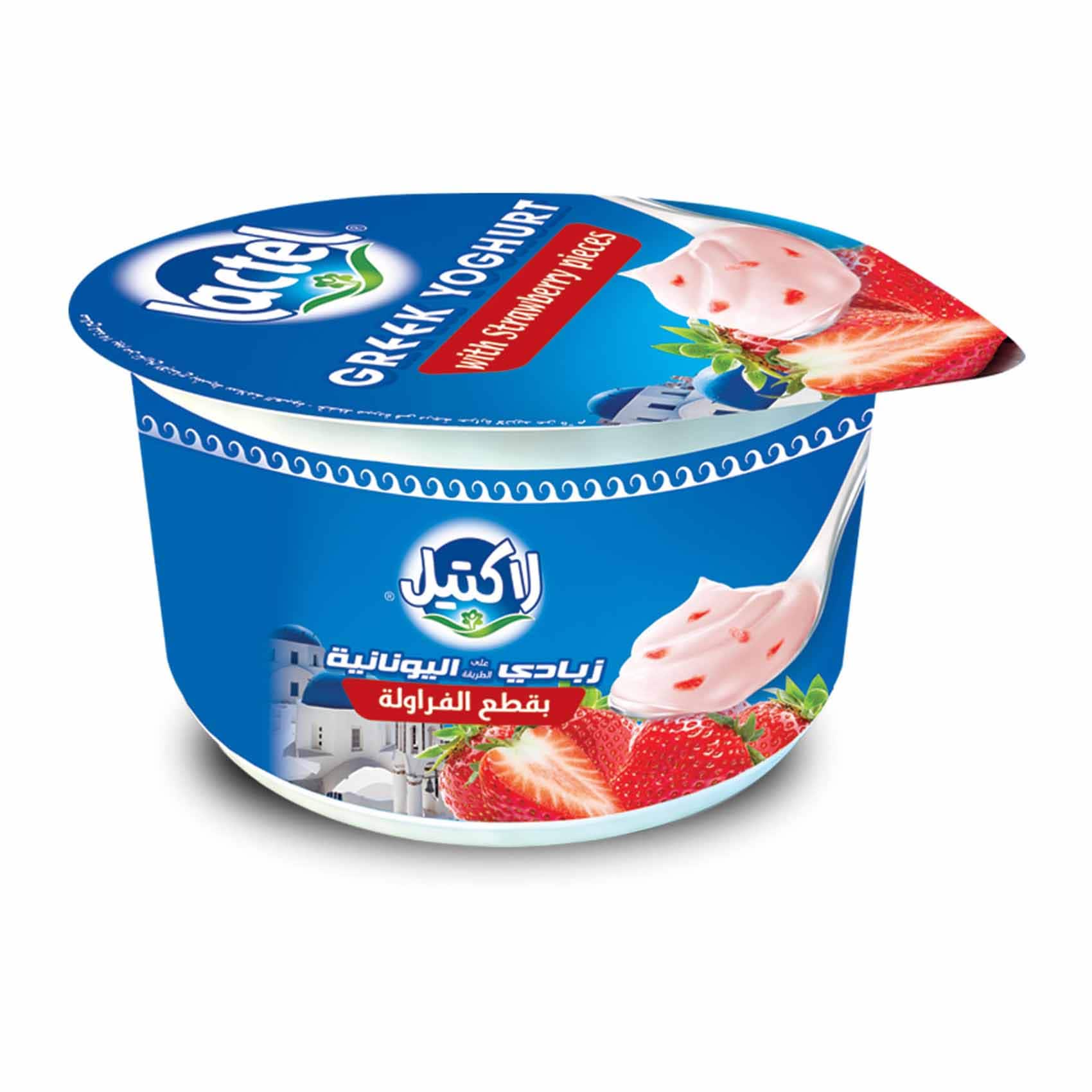 Buy Lactel Greek Yogurt With Strawberry - 180 gm Online | Carrefour Egypt
