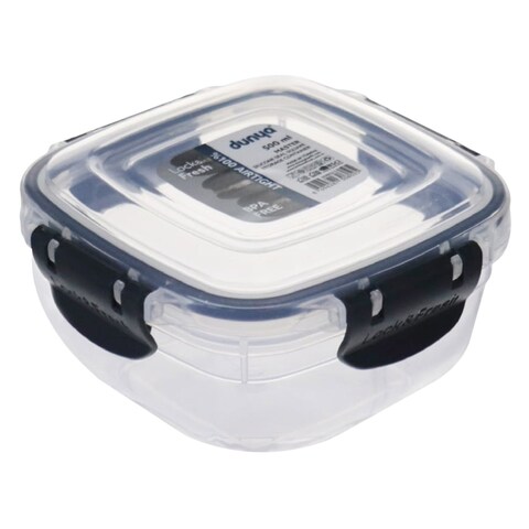 Buy Dunya 30802 Master Square Food Storage Container 500ml Black/Clear ...