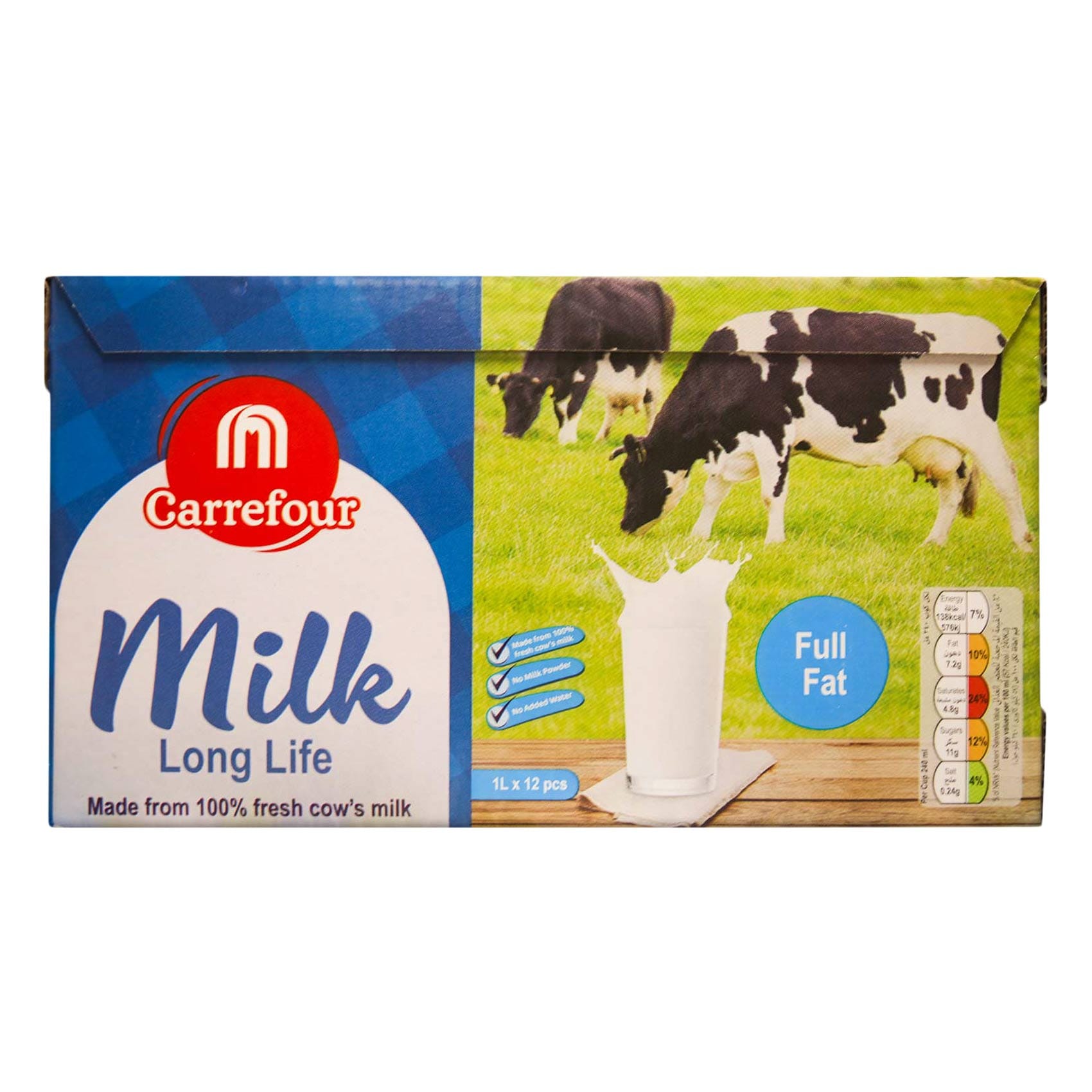 Buy Carrefour Long Life Milk 1L× 12 Online | Carrefour KSA