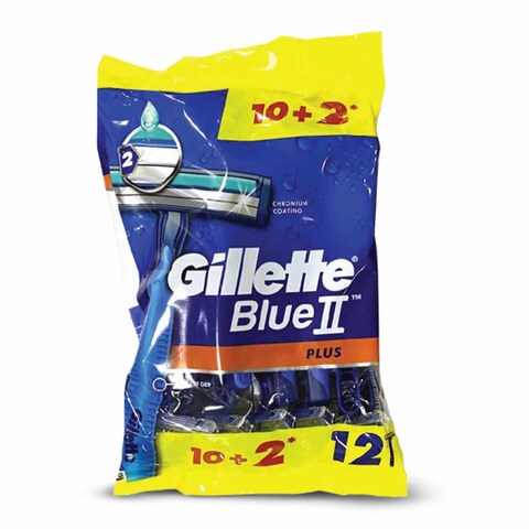 Buy Gillette Blue II Plus Disposable Razor Blue 12 count Online ...