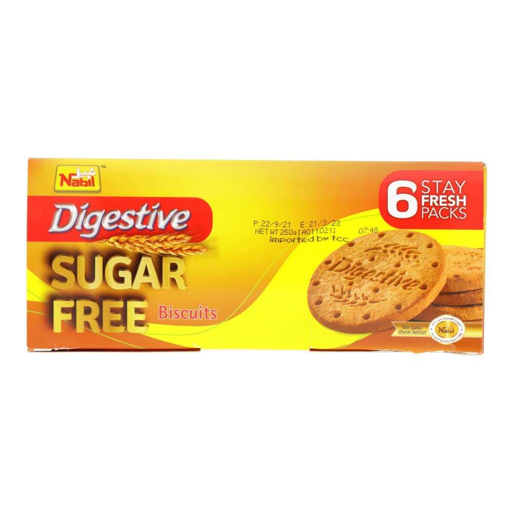Buy Nabil Digestive Sugar Free Biscuiuts (Pack of 6) Online | Carrefour ...