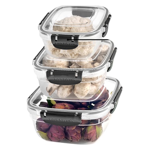 Buy Dunya 30807 Master Square Food Storage Containers 3 Pieces Black ...