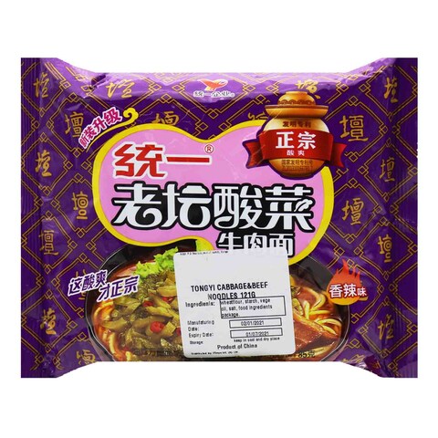 Buy Tongyi Laotan Pickle Cabbage Beef Noodles 121g Online | Carrefour Kenya