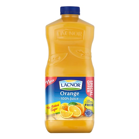 Lacnor Orange 100% Juice 1.5L+250ml price in UAE | Carrefour UAE ...