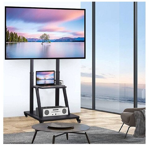 Movable Tv Stand With Wheels Duronic TVS5T1 TV Stand Floor Trolley