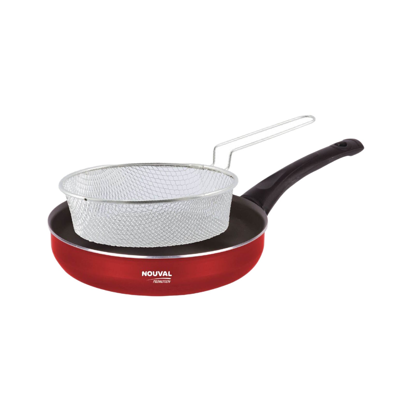 Buy Nouval Fray Pan With Fryer Strainer - 24 Cm Online | Carrefour Egypt