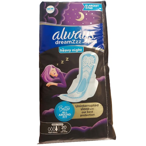 Always Dreamzz Clean And Dry Maxi Thick Sanitary Pads With Wings 20 ...