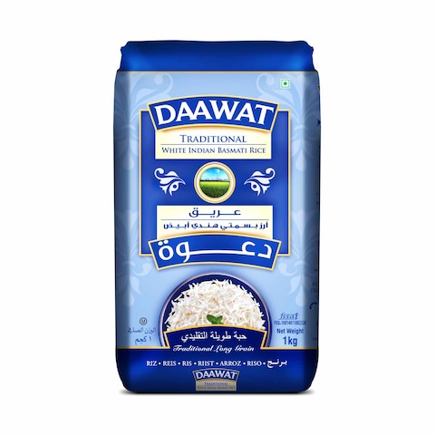 Daawat Traditional White Indian Basmati Rice 1kg price in UAE ...