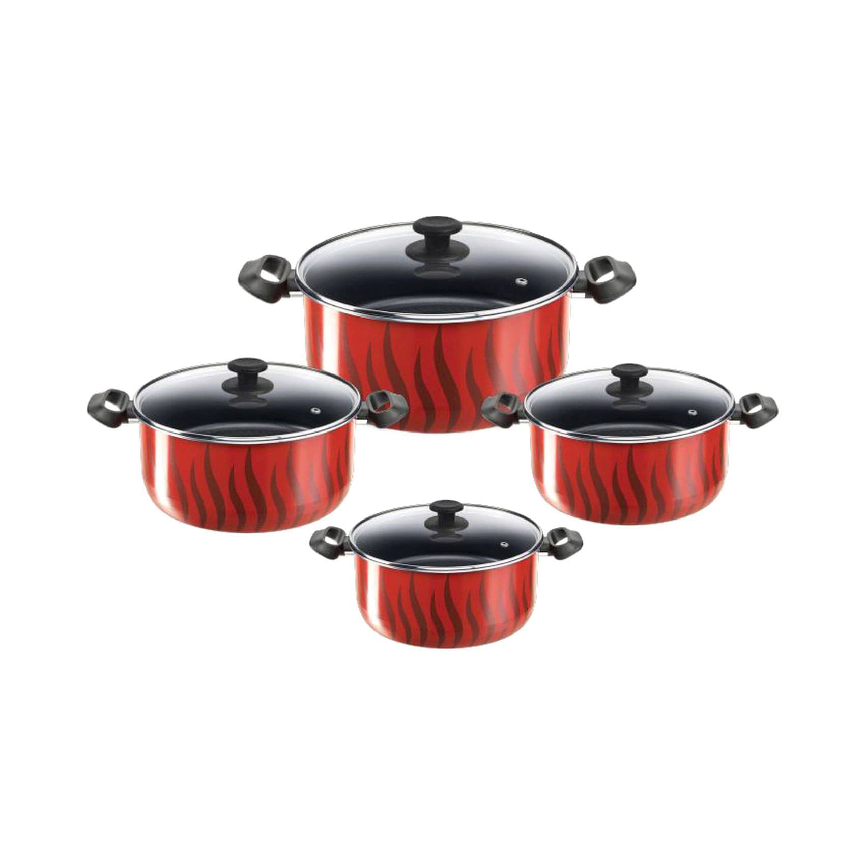 Buy Tefal Tempo Cooking Pots Set - 8 Pieces - Red Online | Carrefour Egypt