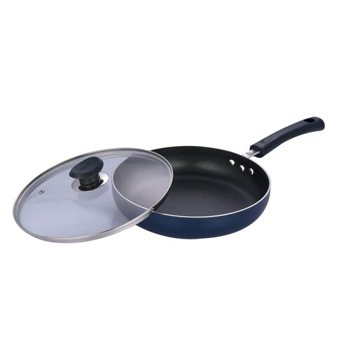 Vinod Cookware Non Stick Fry Pan With Lid Blue 22cm Online | Carrefour ...
