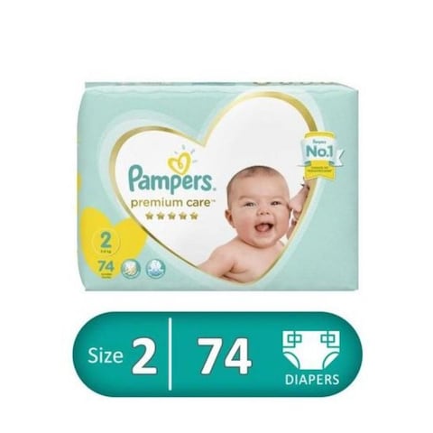 Buy Premium Care Diapers Size 2 (3 - 8 kg) 74 pcs Online | Carrefour ...