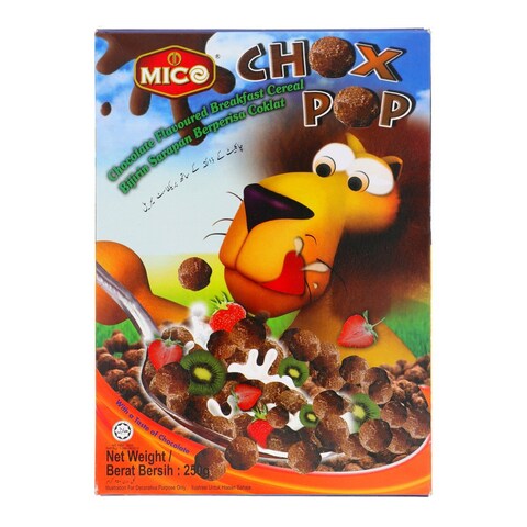 Buy Mico Chox Pop Chocolate Flavoured Breakfast Cereal 250 gr Online ...