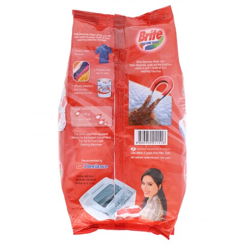 Buy Brite Machine Wash Washing Powder 1 kg Online | Carrefour Pakistan