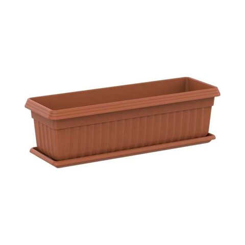 Cosmoplast Planter Exotica Flower Pot With Tray Brown 46cm price in UAE ...