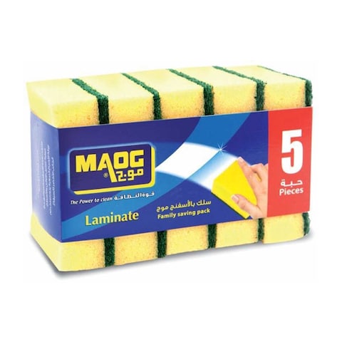 Maog laminate cleaning sponge with scourer 5 pieces price in Saudi ...